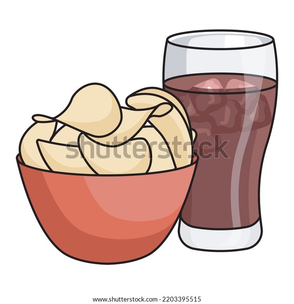 Potato Chips Cold Drink Vector Icons Stock Vector (Royalty Free ...
