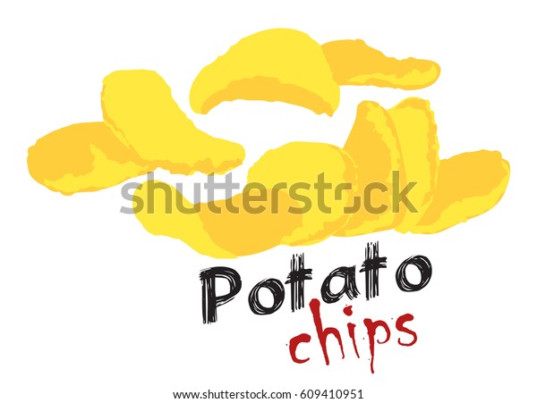 Potato Chips Sticker Vector Illustration Watercolor Stock Vector ...