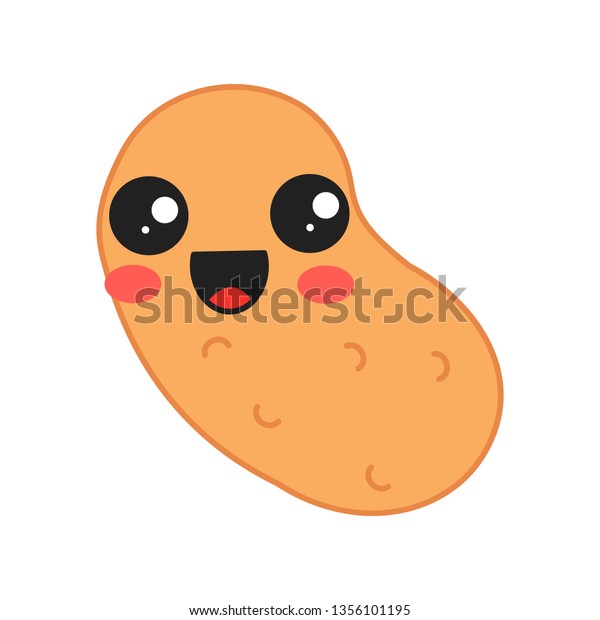 Potato Cute Kawaii Vector Character Happy Stock Vector (Royalty Free ...