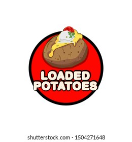 Potato Loaded Roasted Logo Design Company Stock Vector (Royalty Free ...