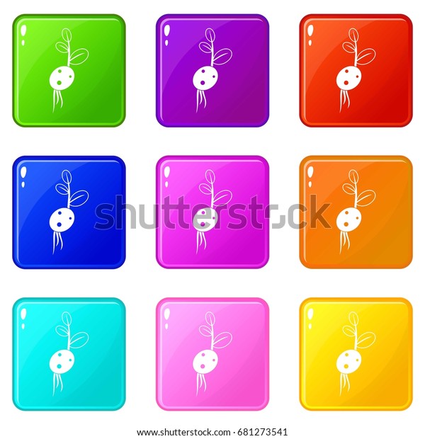 Potato Sprout Root Icons 9 Color Stock Vector (Royalty Free) 681273541 ...