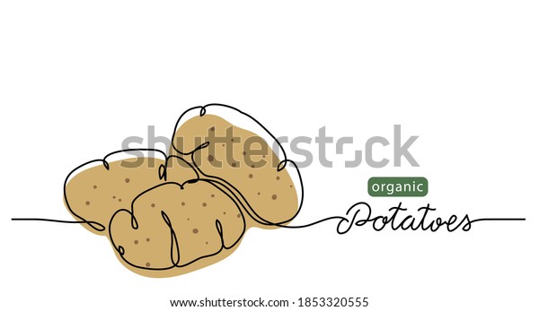 Potatoes Vector Illustration One Line Drawing Stock Vector (Royalty ...