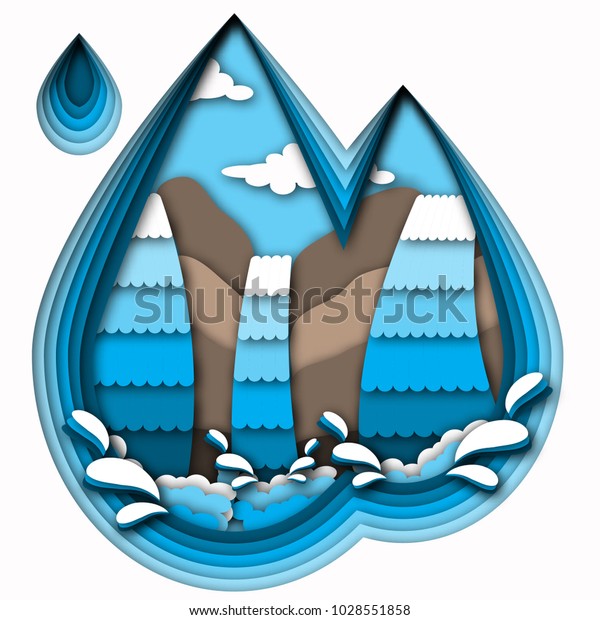 Potential Kinetic Energy Concept Waterfall Kinds Stock Vector (Royalty ...