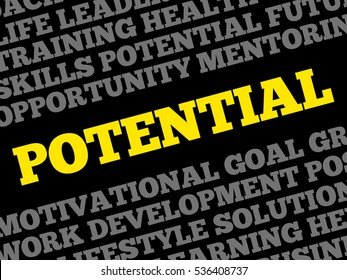 Potential Word Cloud Collage Business Concept Stock Vector (Royalty ...