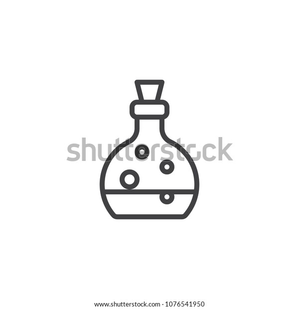 Potion Bottle Outline Icon Linear Style Stock Vector (Royalty Free ...