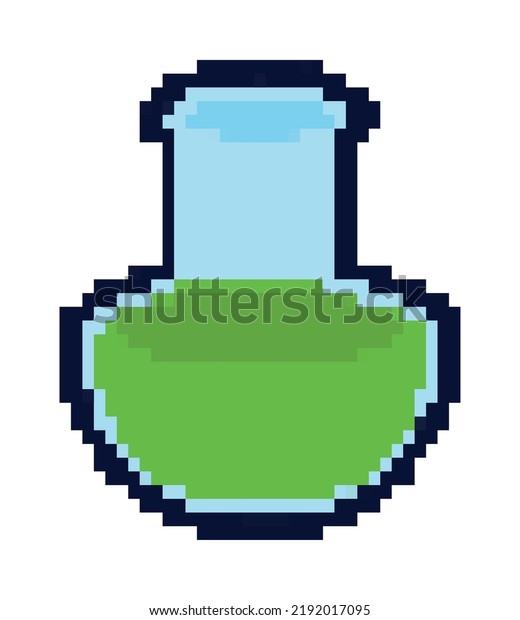 Potion Bottle Pixel Art Icon Isolated Stock Vector (Royalty Free ...