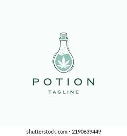 Potion Cannabis Logo Icon Design Template Stock Vector (Royalty Free ...