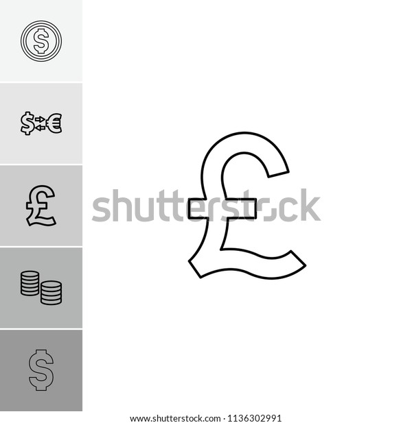 Pound Icon Collection 6 Pound Outline Stock Vector (Royalty Free ...
