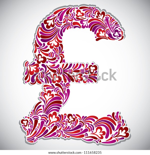 Pound Sign Floral Patterns Vector Icon Stock Vector (Royalty Free ...