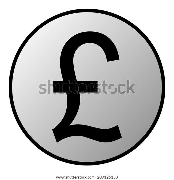 Pound Symbol Button On White Background Stock Vector (Royalty Free ...