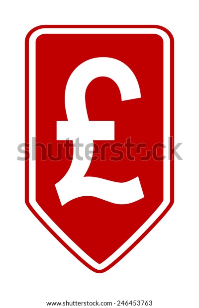 Pound Symbol Button On White Background Stock Vector (Royalty Free ...