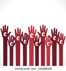 Pound Symbol Hand Background Vector Stock Vector (Royalty Free ...