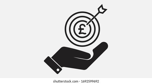 Pound Target Icon Hand Vector Illustration Stock Vector (Royalty Free ...