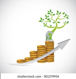 Pound Tree Coin Business Graph Illustration Stock Vector (Royalty Free ...