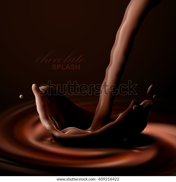 Pouring Chocolate Crown Splash On Swirling Stock Vector (Royalty Free ...