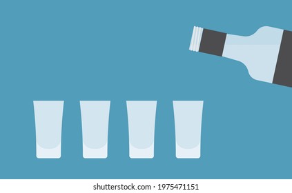 Pouring Shots Vodka Vector Illustration Stock Vector (Royalty Free ...