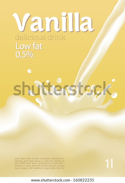 Pouring Vanilla Milk Splash Milk Wave Stock Vector (Royalty Free ...