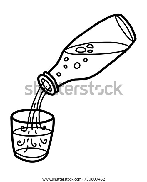 Pouring Water Cartoon Vector Illustration Black 库存矢量图（免版税）750809452 ...