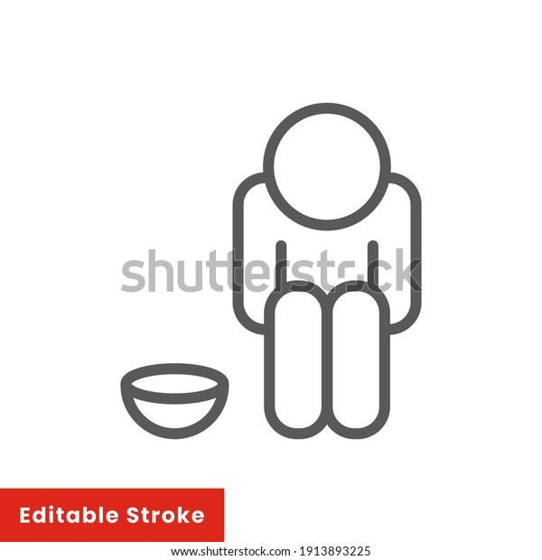 Poverty Line Icon Simple Outline Style Stock Vector (Royalty Free ...