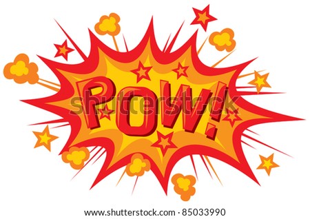 Pow Comic Book Illustration Vector de stock (libre de regalías)85033990 ...