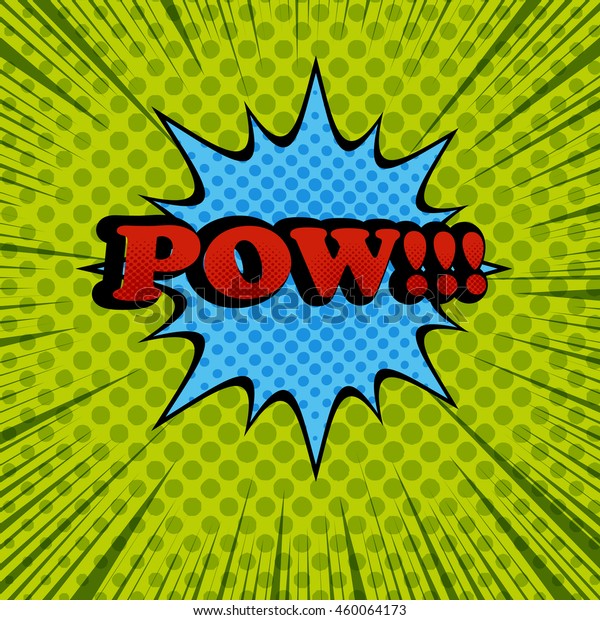 Pow Comic Cartoon Wording Popart Style Stock Vector (Royalty Free ...