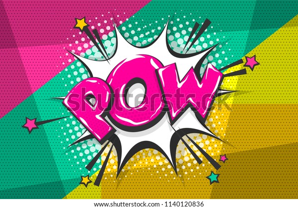 Pow Gun Wow Comic Text Speech Stock Vector (Royalty Free) 1140120836 ...