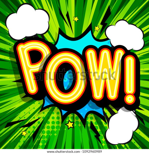 Pow Pop Art Expression Retro Background Stock Vector (Royalty Free ...