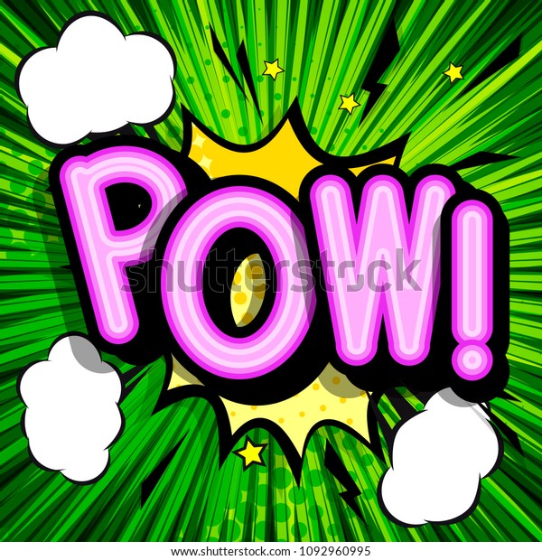 Pow Pop Art Expression Retro Background Stock Vector (Royalty Free ...