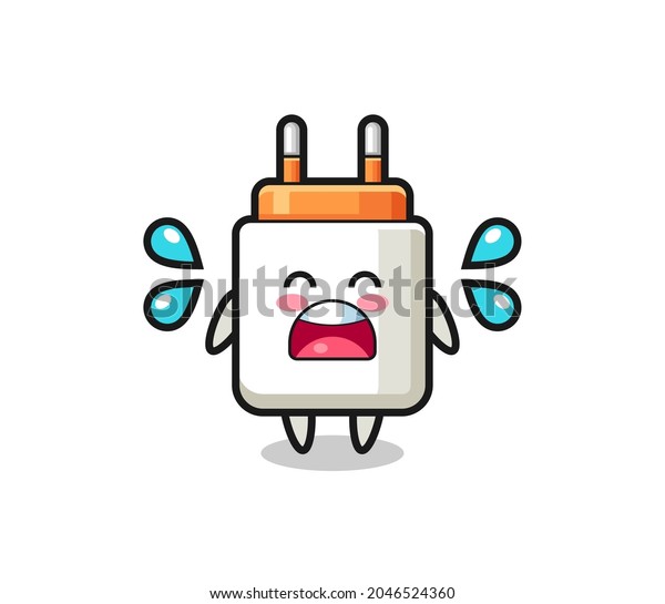 Power Adapter Cartoon Illustration Crying Gesture Stock Vector (Royalty ...