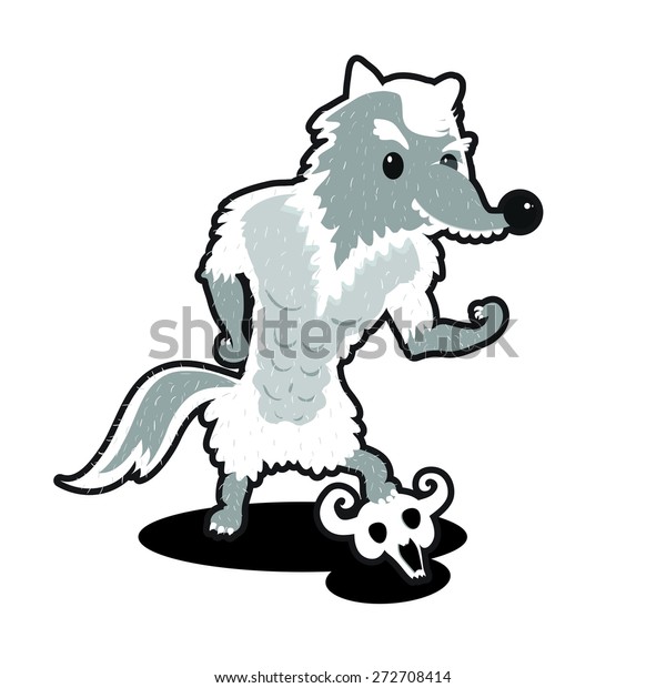 Power Athlete Wolf Demonstrate His Muscles Stock Vector (Royalty Free ...