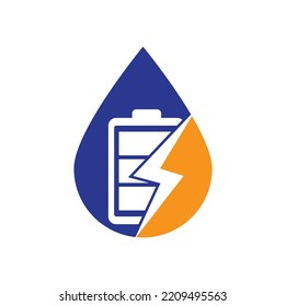 Power Battery Drop Shape Concept Logo Stock Vector (Royalty Free ...