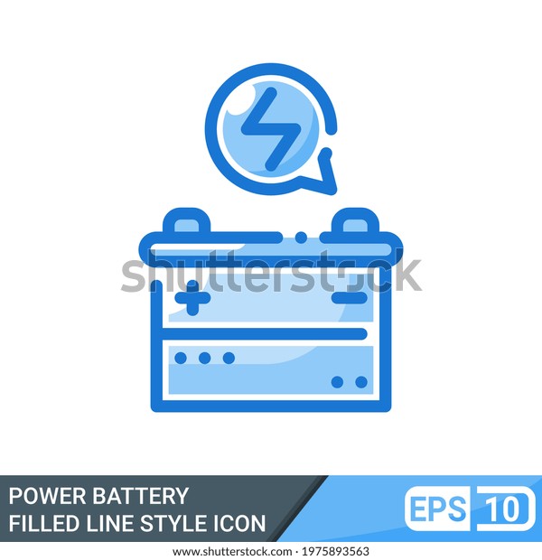 Power Battery Icon Filled Line Style Stock Vector (Royalty Free ...