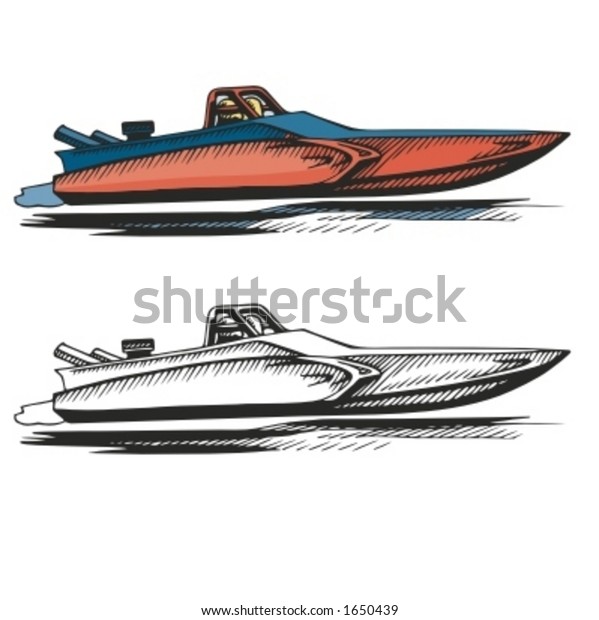 Power Boat Vector Illustration Stock Vector (Royalty Free) 1650439