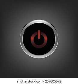 Power Button Black Button Red Backlight Stock Vector (Royalty Free ...