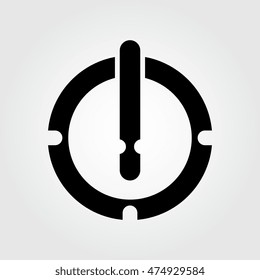 Power Button Black Color Stock Vector (Royalty Free) 474929584 ...