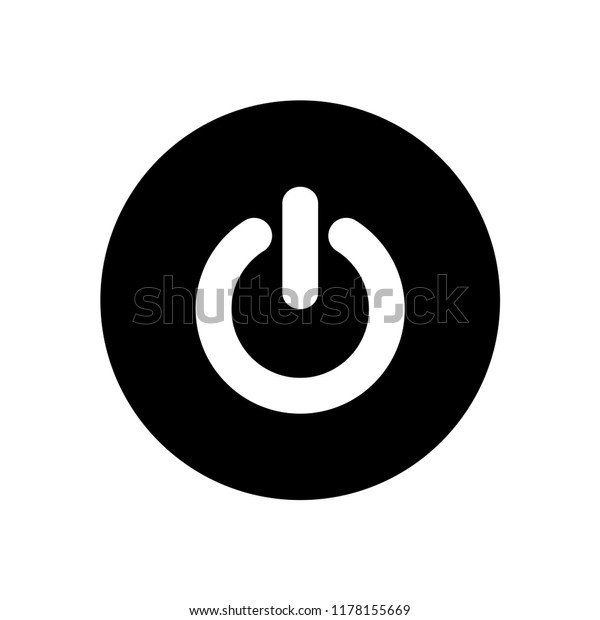 Power Button Black White Color Stock Vector (Royalty Free) 1178155669 ...