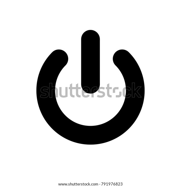 Power Button Icon Black Minimalist Icon Stock Vector (Royalty Free ...