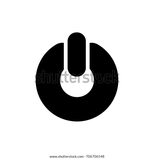 Power Button Icon Black Sign Design Stock Vector (Royalty Free ...