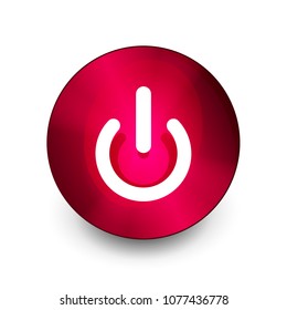 3d Red Power Button Icon 3d Stock Illustration 132967079