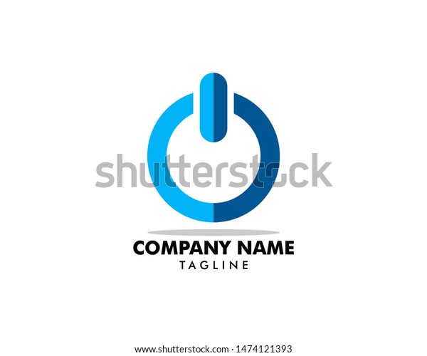 Power Button Logo Design Vector Stock Vector (Royalty Free) 1474121393 ...