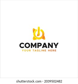 Power Button Logo Gradient Brand Company Stock Vector (Royalty Free ...