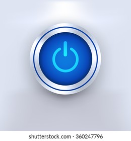 Power Button Neon Blue Light Eps Stock Vector (Royalty Free) 360247796 ...