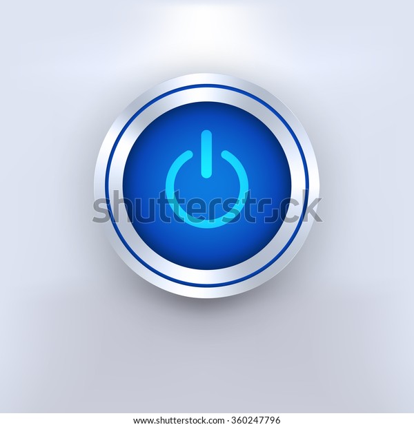 Power Button Neon Blue Light Eps Stock Vector (Royalty Free) 360247796 ...