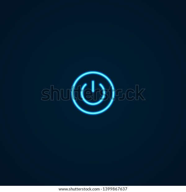 Power Button Neon Style Icon 스톡 벡터(로열티 프리) 1399867637
