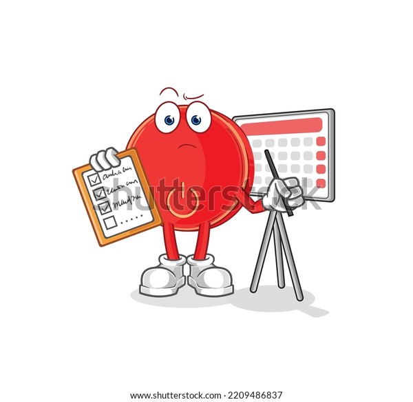 Power Button Schedule List Vector Cartoon Stock Vector (Royalty Free ...