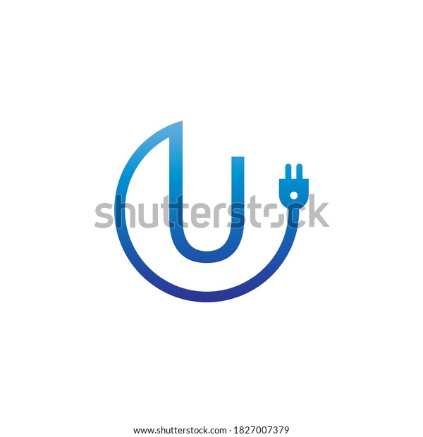 Power Cable Forming Letter U Logo Stock Vector (Royalty Free ...