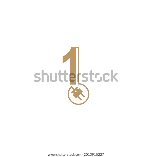 Power Cable Forming Number 1 Logo Stock Vector (Royalty Free ...