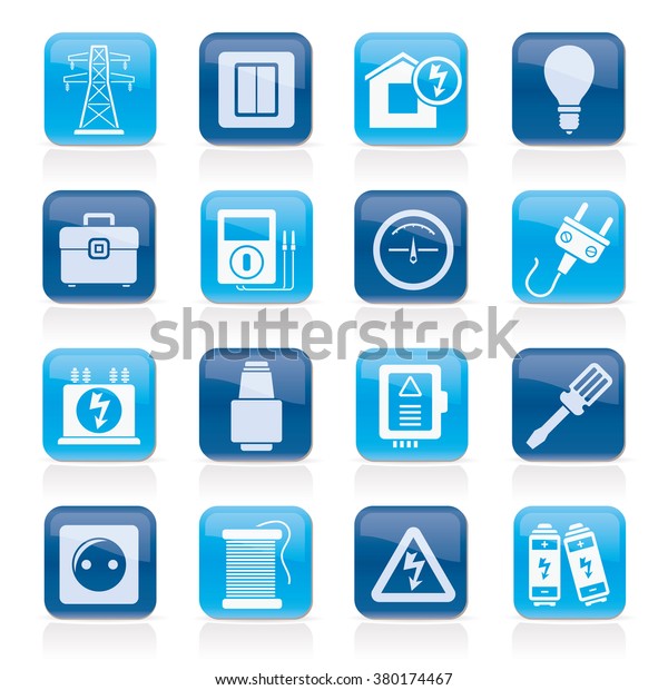Power Energy Electricity Icons Vector Icon Stock Vector (Royalty Free ...