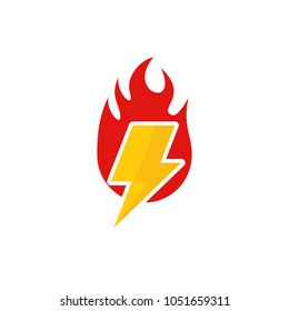 Fire Power Energy Logo Design Element: vector de stock (libre de ...