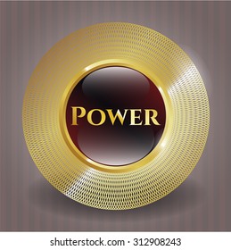 Power Gold Shiny Badge Stock Vector (Royalty Free) 312908243 | Shutterstock